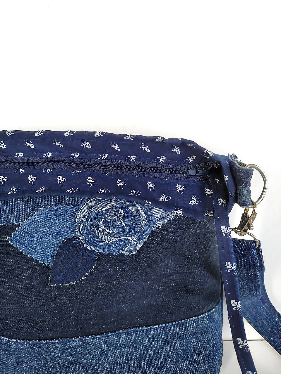 Rifľová taška s ružou / katkaaa - SAShE.sk - Handmade Nákupné tašky