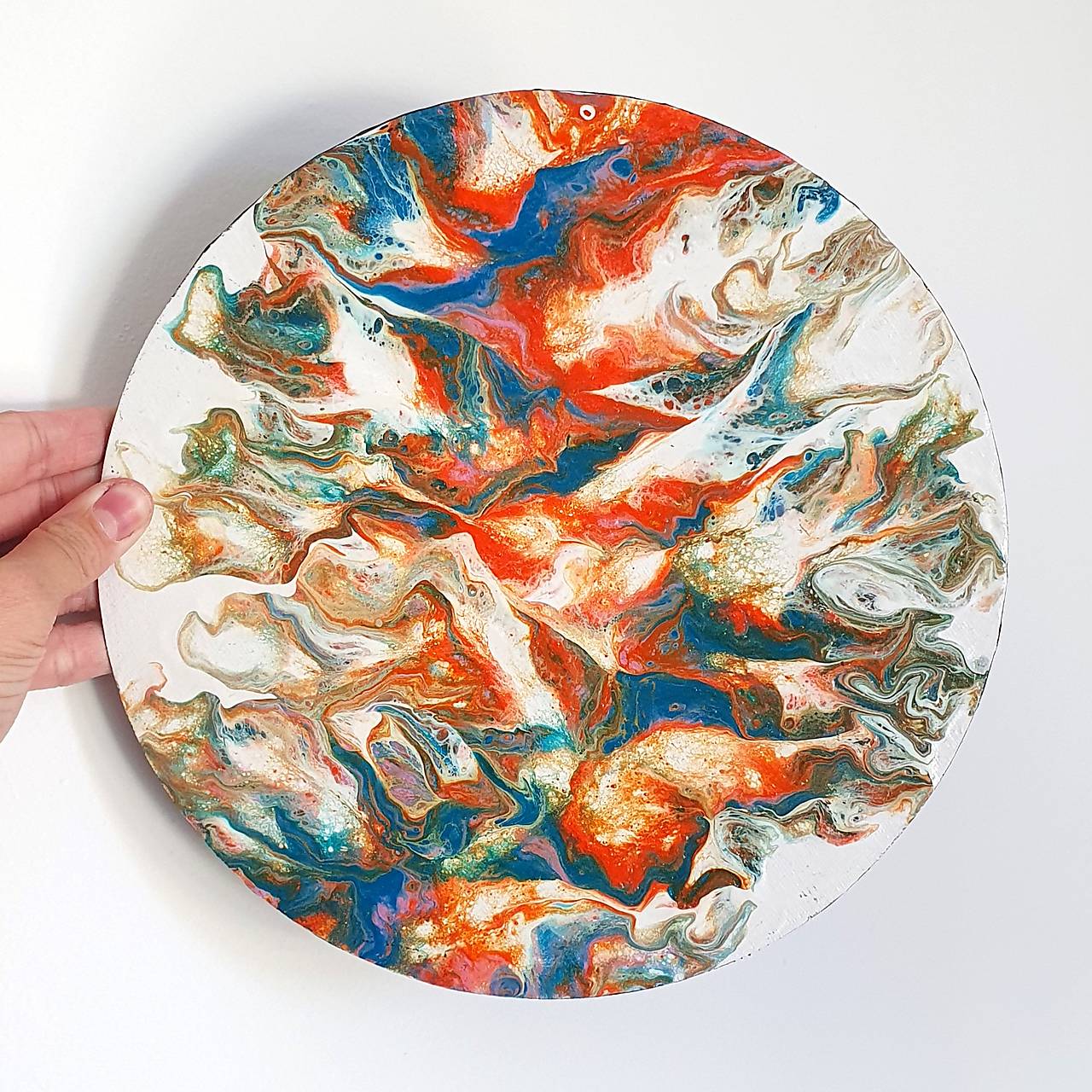 Odfúknuté - abstraktný obraz - acrylic pouring / artbeta - SAShE.sk