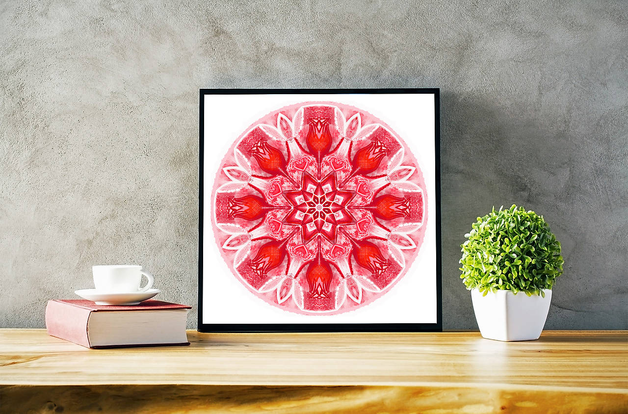 Mandala / Harmonizačný obraz, 30x30 cm, Kvet srdca (50x50 cm tlač bez ...