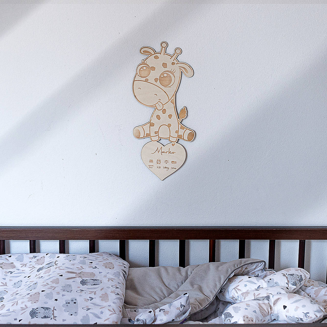 Údaje o narodení bábätka - drevená žirafka / Drevofuz - SAShE.sk