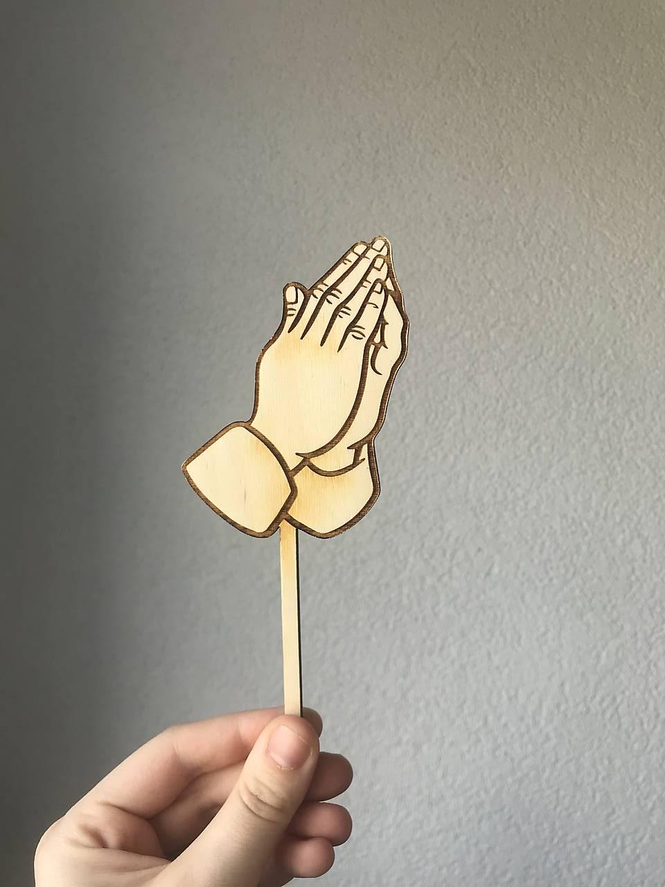 Modliace sa ruky - drevený zápich - 003 / TamiSticker - SAShE.sk