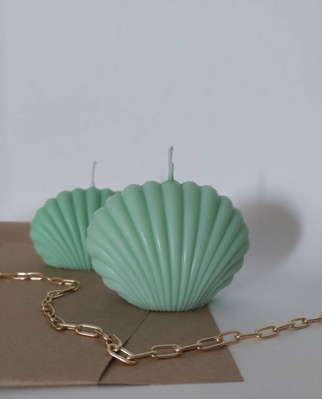 Sójová sviečka - Mušľa (s farbou - žltá, medová, oranžová, červená ...