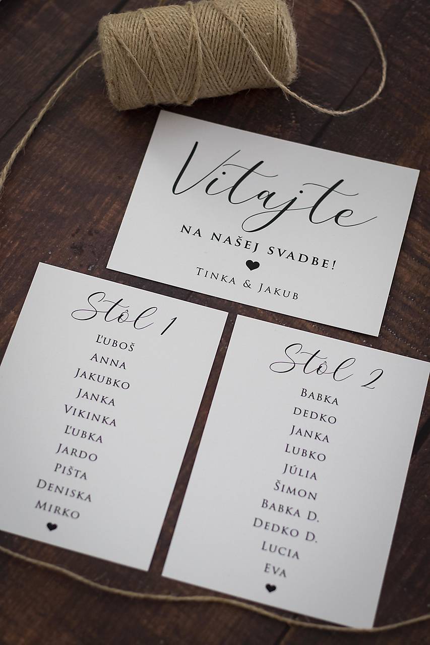 Zasadací poriadok Jednoduchý dizajn / svadobnagrafika - SAShE.sk