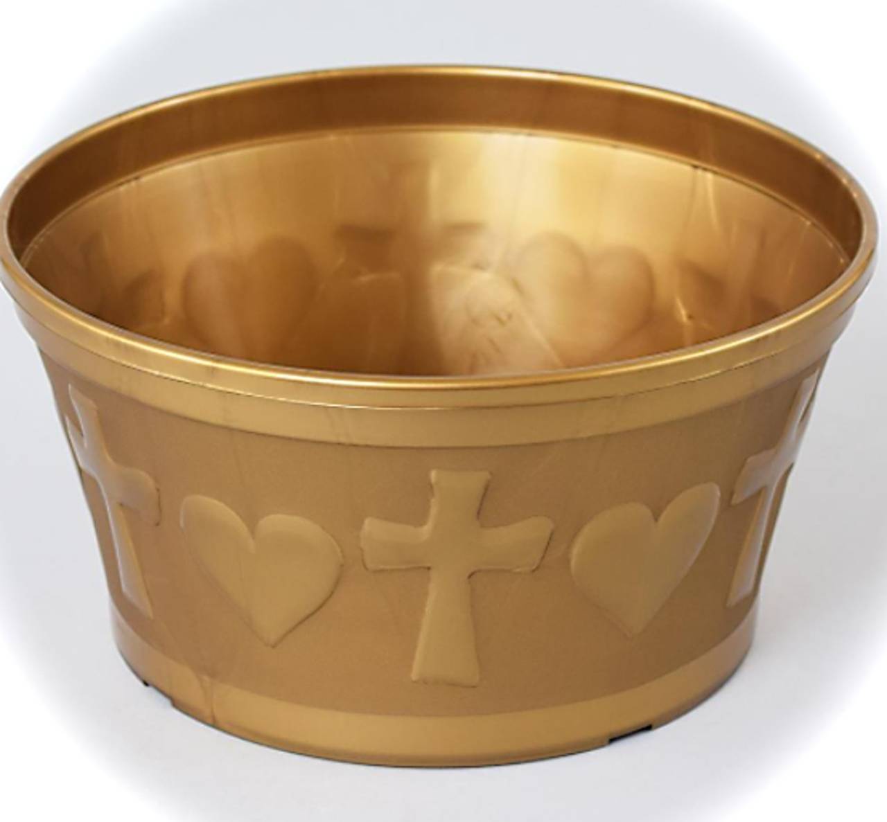 Dušičky - miska plechová na hrobové dekorácie (Zlatá) / heder - SAShE.sk