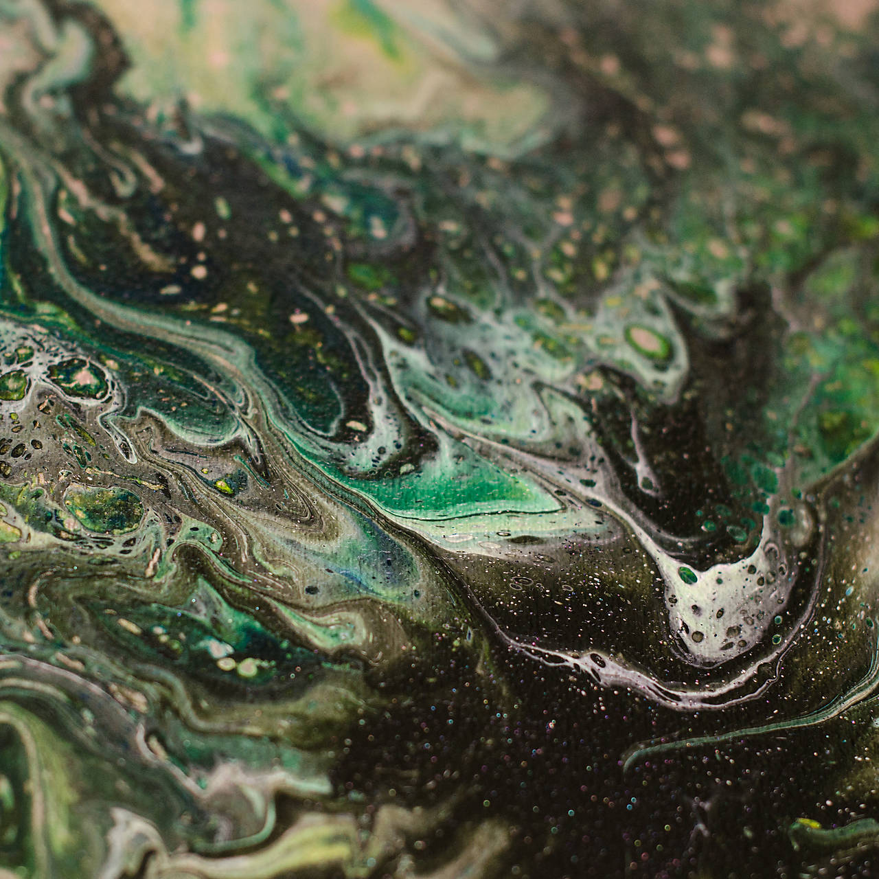 Hlbočina - abstraktný obraz - acrylic pouring / maribelline.art - SAShE.sk