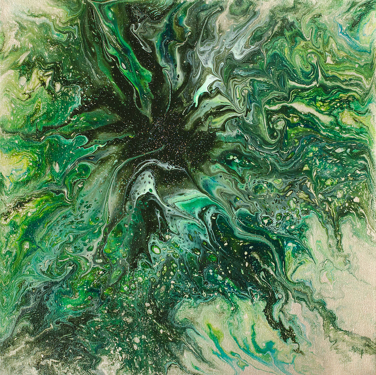 Hlbočina - abstraktný obraz - acrylic pouring / maribelline.art - SAShE.sk