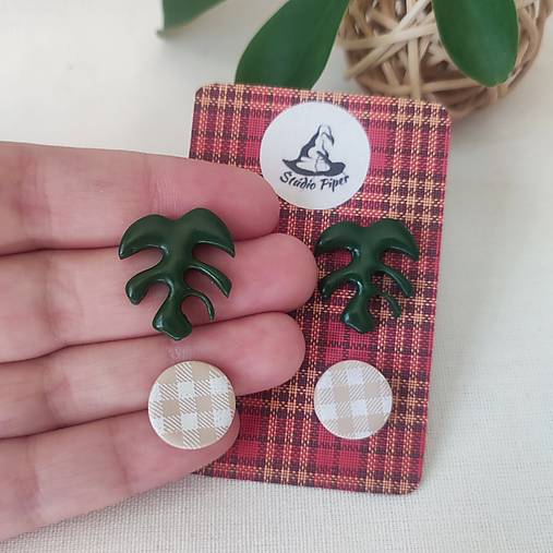 Monstera malá+flanel- set / StudioPiper - SAShE.sk