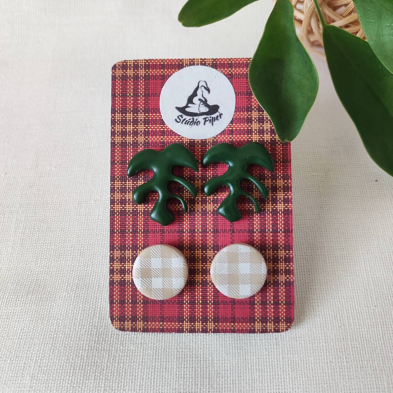 Monstera malá+flanel- set / StudioPiper - SAShE.sk