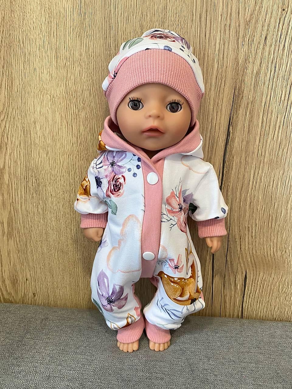 Overal s čiapočkou pre bábiku BABY BORN - 36 cm, srnka / BaskaDesign ...