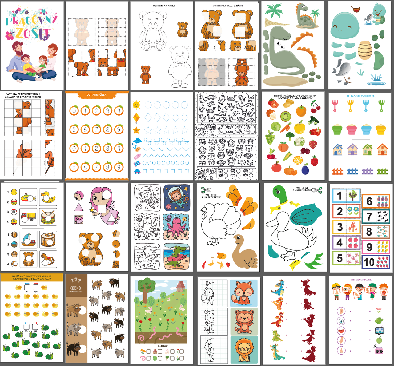 E-book Montessori pracovné listy pre deti (cca 3-6 rokov) / misidlo ...