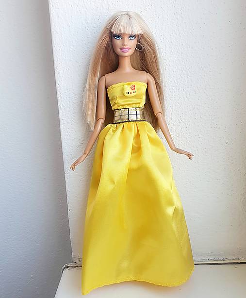 Žlté spoločenské šaty pre Barbie / TrishaFate - SAShE.sk