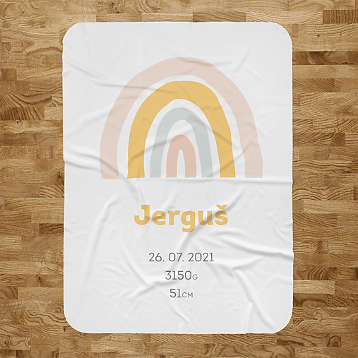 Detská deka s menom - Dúha / interesi - SAShE.sk