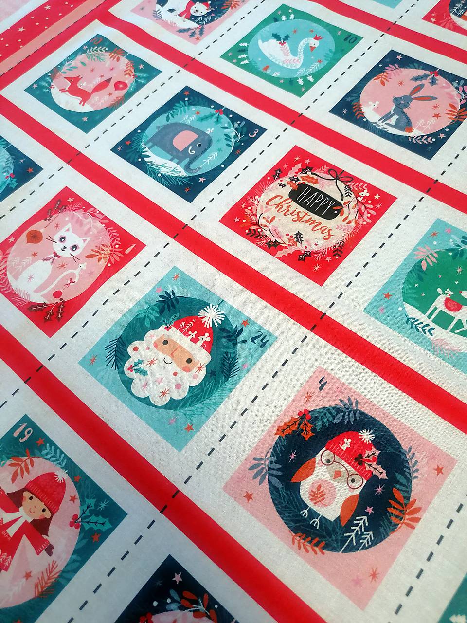 Adventný kalendár Merry & Bright - panel / latkyusimito - SAShE.sk