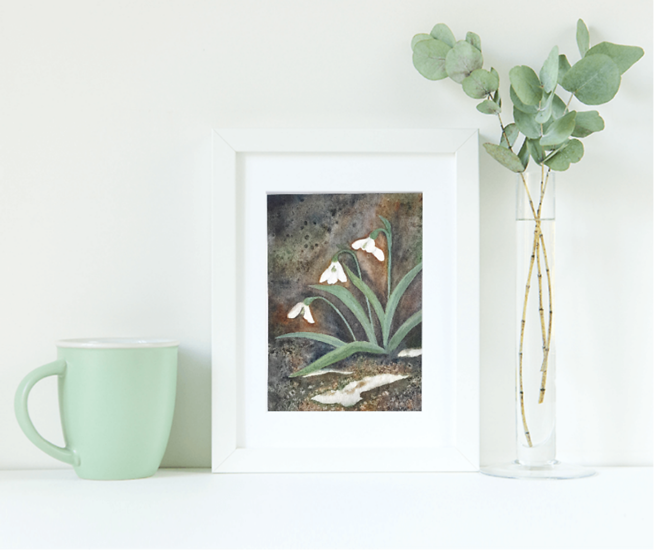 Akvarel Snežienky / Jul.paints - SAShE.sk - Handmade Obrazy