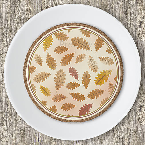 Nežné jesenné lístie – potlač na koláč (dub) / relevator - SAShE.sk