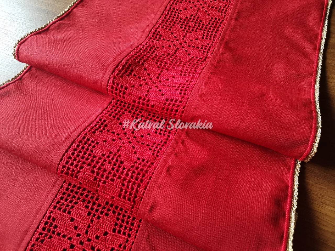 Chvíľa sviatočná - červená štóla 100 x 41 cm*** / katval - SAShE.sk ...