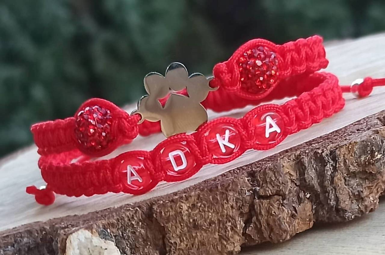 Náramok dvojradový na želanie s menom a labka z nehrdzavejúcej ocele ...