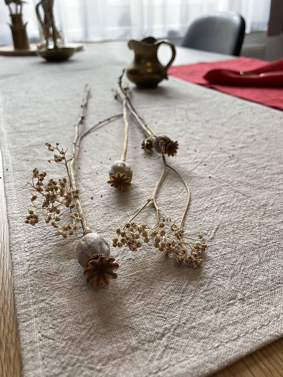 Ľanový behúň / obrus stredový/ SAND / mmLinen - SAShE.sk