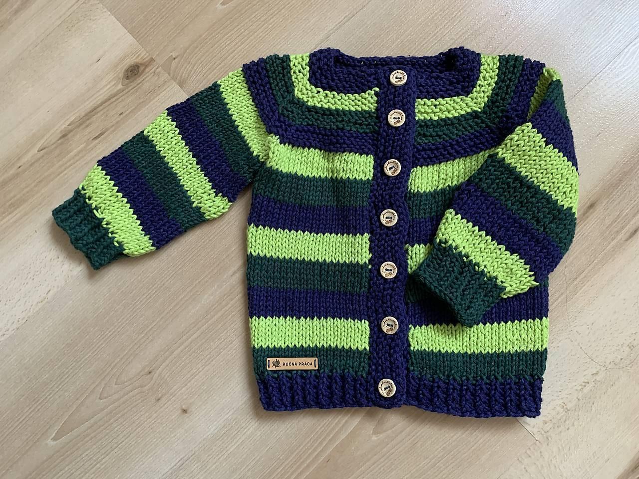 Bavlneny rucne pleteny detsky svetrik / Vecicky.od.Evicky - SAShE.sk