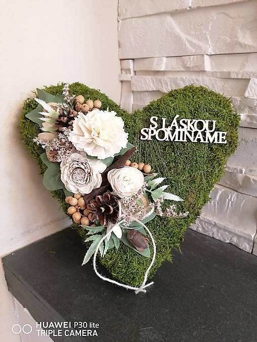 Machove smútočné srdce 25cm s nápisom / erikak - SAShE.sk