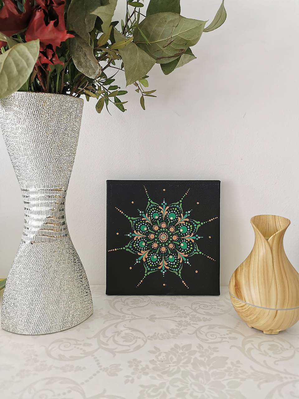 Bodkovaná mandala 20x20 / Yvi_handmade - SAShE.sk