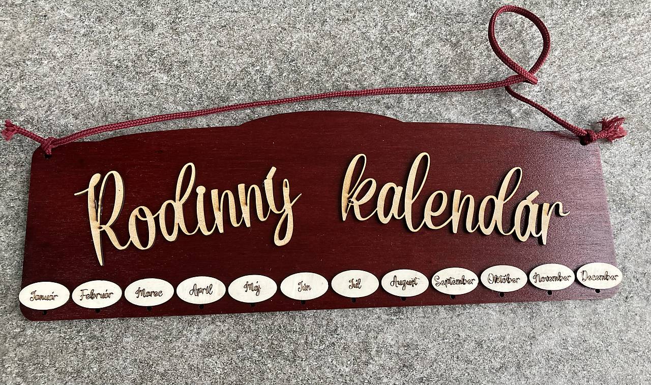 Rodinny kalendar - menší - s gravirom v cene / MD.decor - SAShE.sk