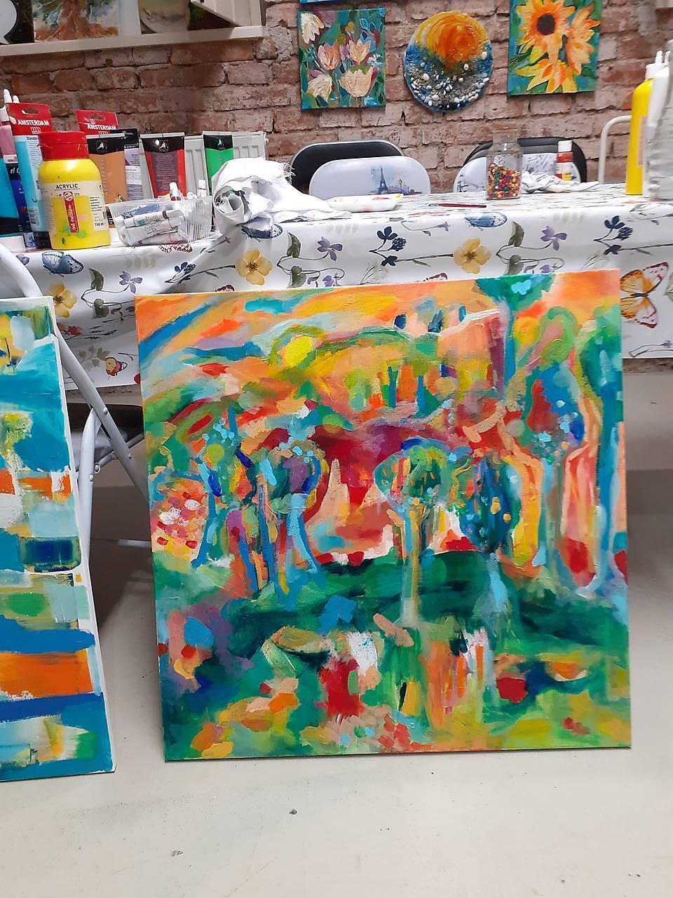 Tvár krajiny modrých stromov / KarinkaM - SAShE.sk - Handmade Obrazy