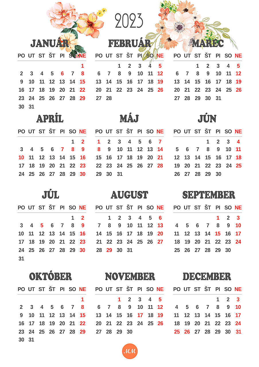 PDF Kalendár 2023 - Kvety / MMdiaries - SAShE.sk