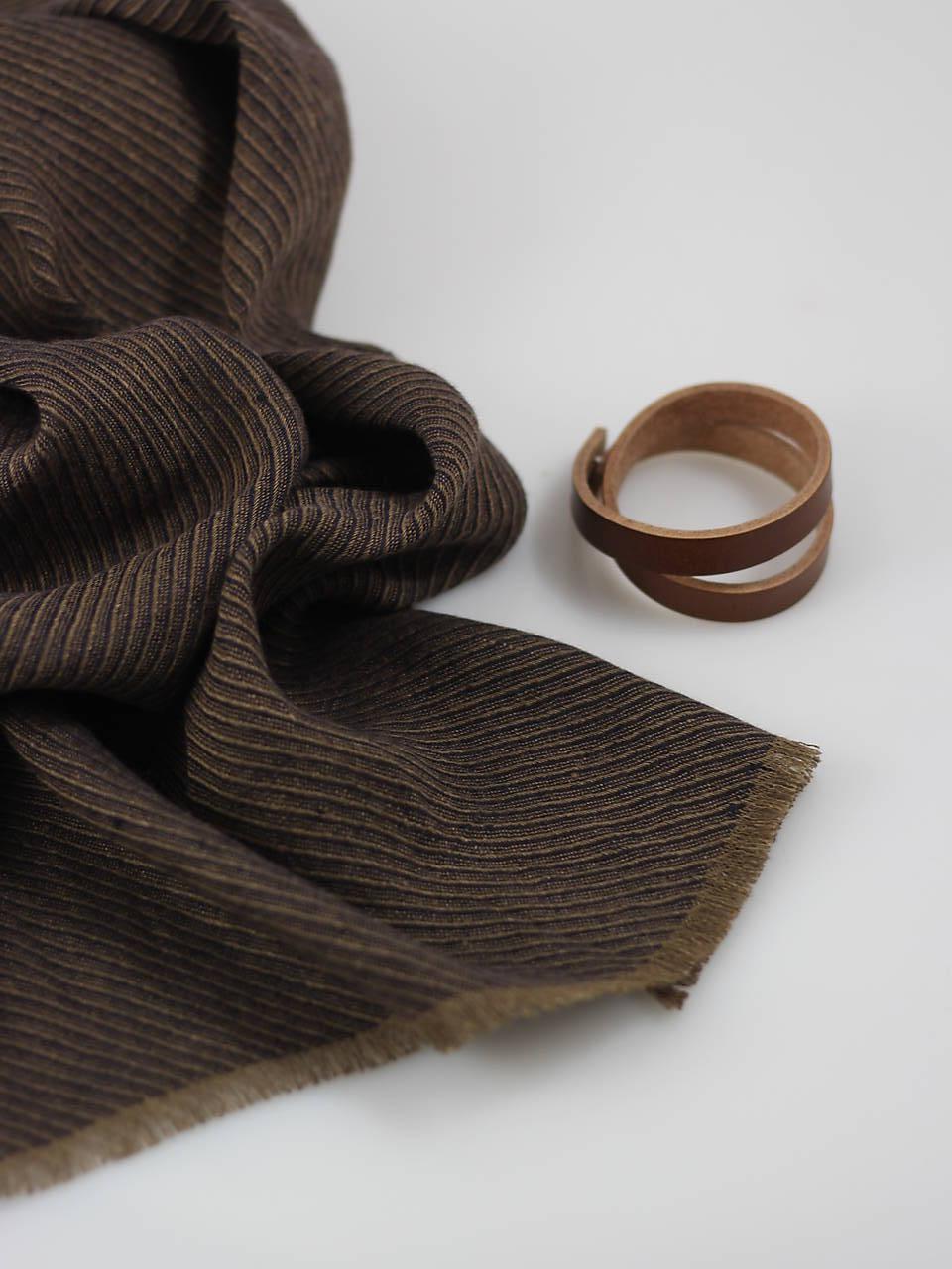 Elegantný pánsky šál z hnedého vzorovaného ľanu "Brown" / Blubery ...