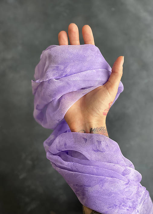 Veľká hodvábna šatka/pléd -Levanduľová / jarisse - SAShE.sk