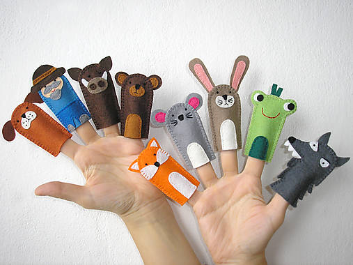 Maňušky na prst - O rukavičke (celá sada ako na fotografii) / bien ...