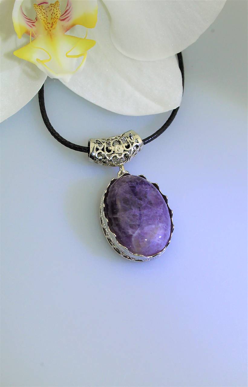 Ametyst prívesok / Sima-polodrahokamy - SAShE.sk