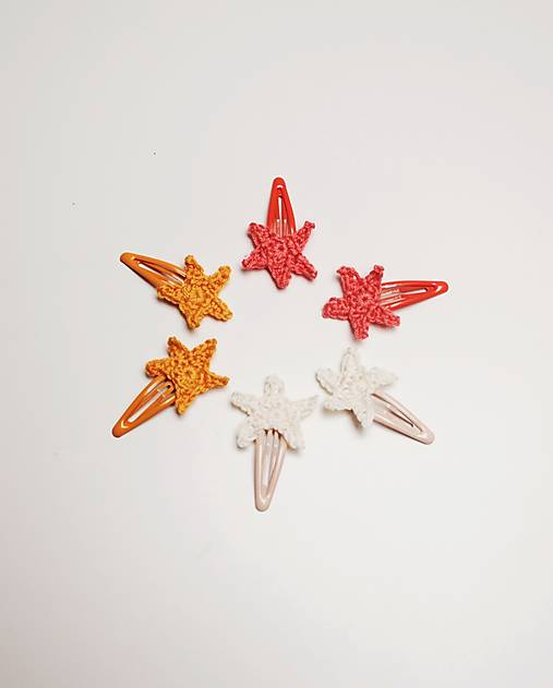 Háčkované sponky ‘hviezdičky’ / ELEatelier - SAShE.sk