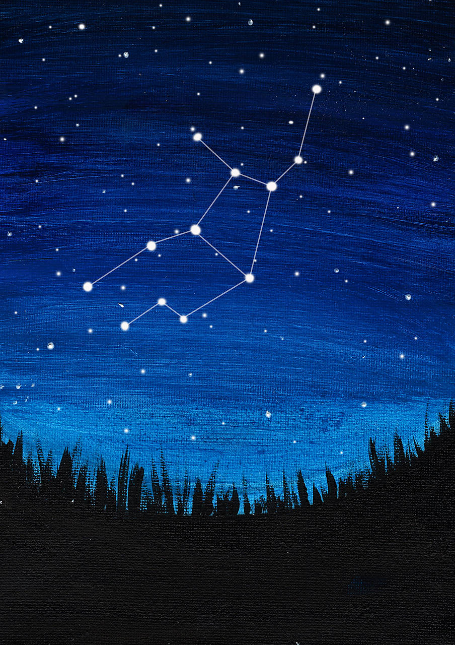 Hviezdna obloha na želanie znamenie Panna plátno 18x24 / Starzing ...