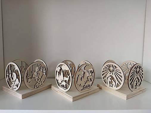 Vianoce : Sada 3 svietnikov / Betlehem / Anjelik / Jelene v lese ...