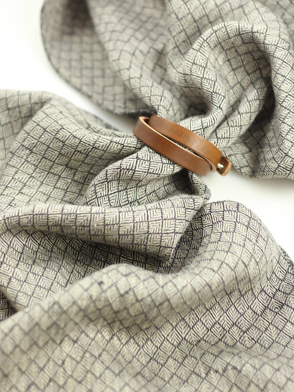 Pánsky šál 44x190cm z exkluzívneho čiernohnedého obojstranného ľanu ...