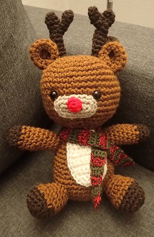 Háčkovaný (vianočný) sob Rudolf / TvorimZlasky - SAShE.sk