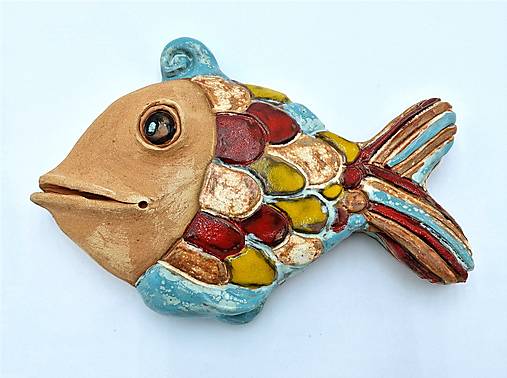 Keramický reliéf - Veselá rybka / KrajcoCeramics - SAShE.sk