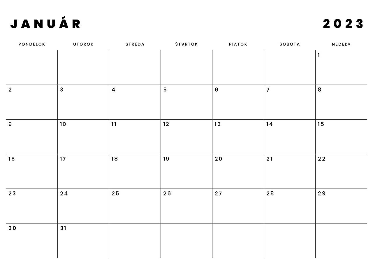 Minimalistický kalendár 2023 na stiahnutie (A3) / DigitPrintDesign ...