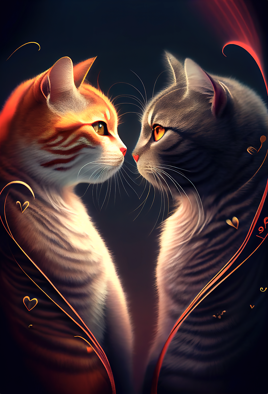 Valentínska kolekcia_Cats in Love_4 pohľadnice na stiahnutie / wolfn.me ...