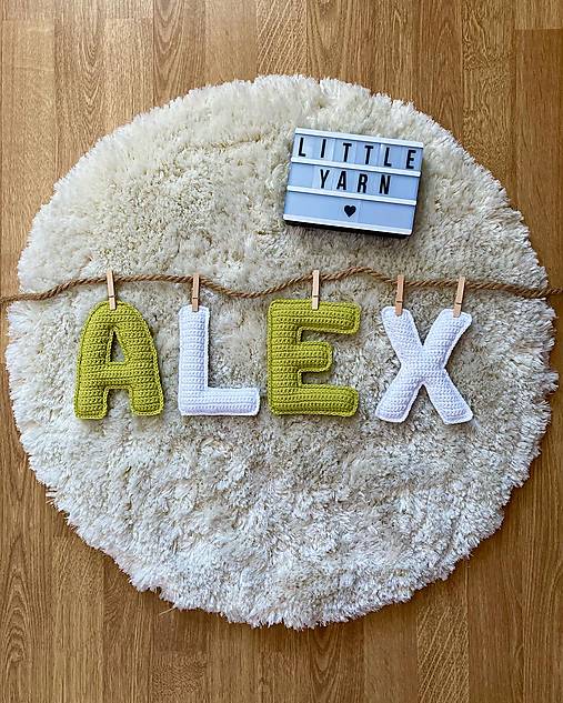Háčkované meno Alex / LittleYarn - SAShE.sk