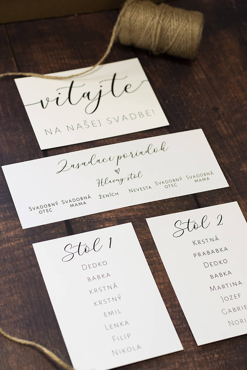 Zasadací poriadok "Jednoduchá čierno-biela" / svadobnagrafika - SAShE.sk
