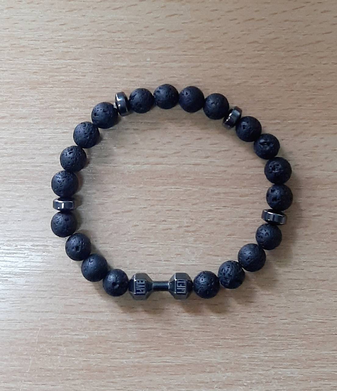 Pánsky náramok čierna láva činka / veselyjezevcik - SAShE.sk