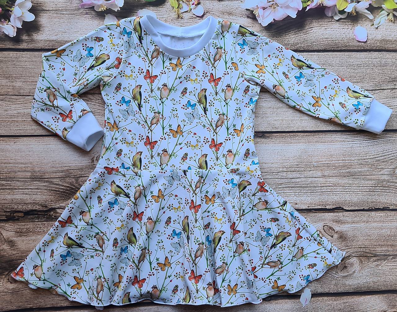 Točivé šaty - motýle s vtáčikmi / JAart - SAShE.sk
