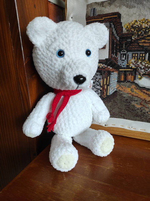 Biely macko so salom 25cm / bohuska - SAShE.sk