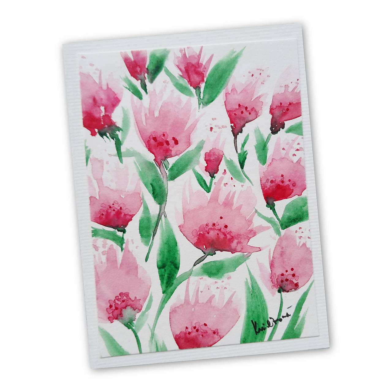 Pohľadnica A6 ručne maľovaná -akvarel / Jul.paints - SAShE.sk