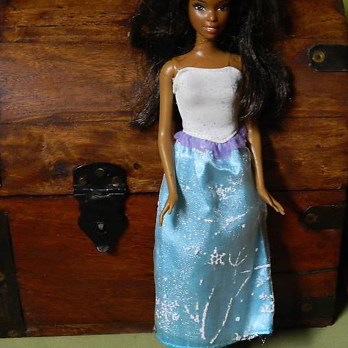 Plesové bielotyrkysové šaty pre Barbie / Laciakova - SAShE.sk