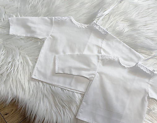 Biela košieľka pre novorodenca / terrich - SAShE.sk