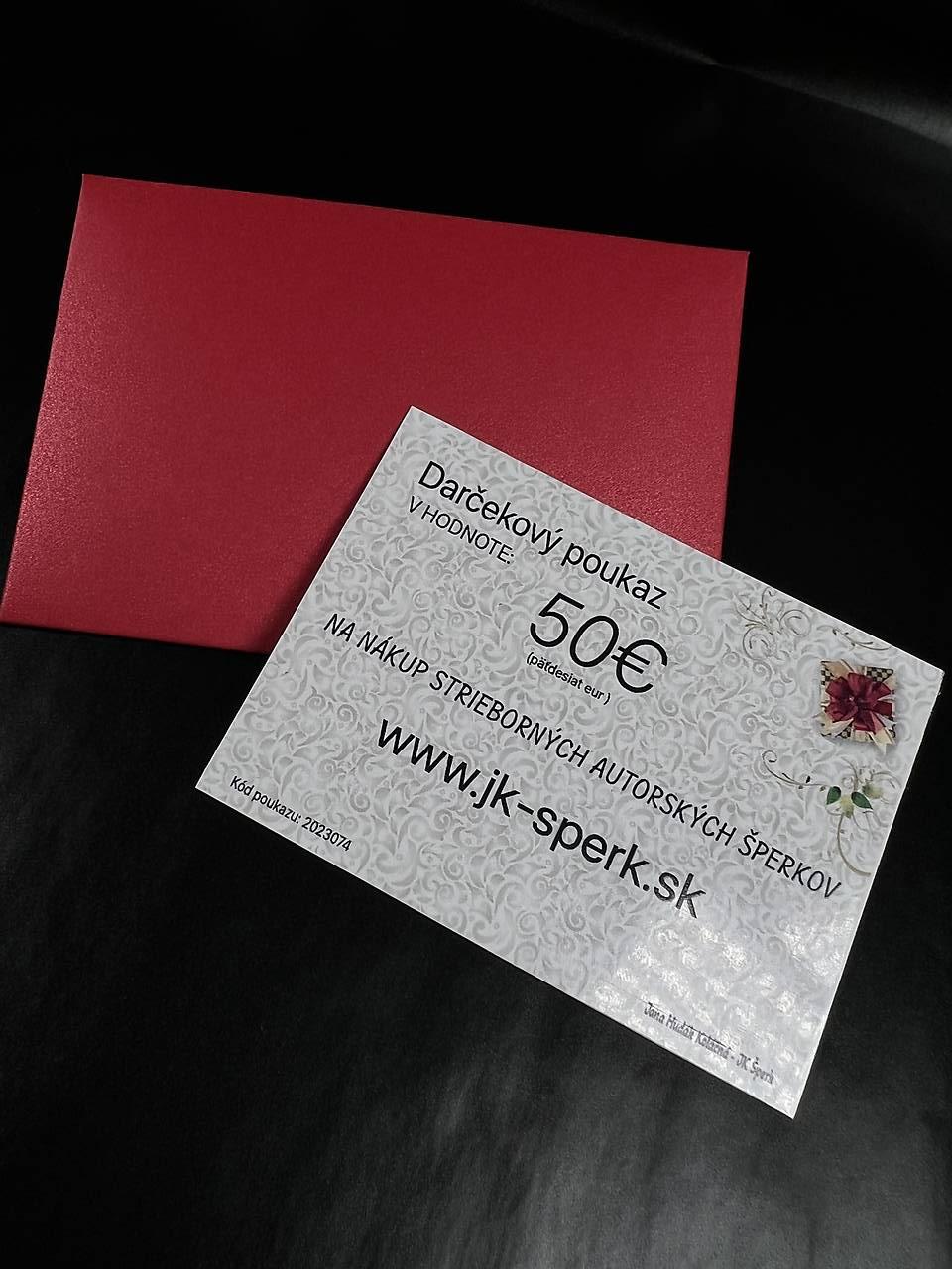Darčekový poukaz v hodnote 50€ / JKsperk - SAShE.sk