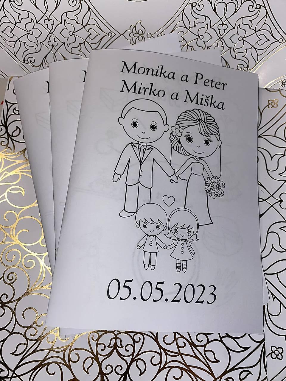 Svadobná omaľovánka + pastelky / HappyPaws - SAShE.sk